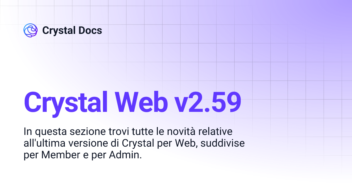 Crystal Web v2.59 | Crystal Docs